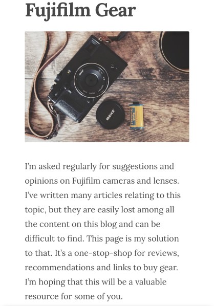 My Fujifilm Gear Page | FUJI X WEEKLY